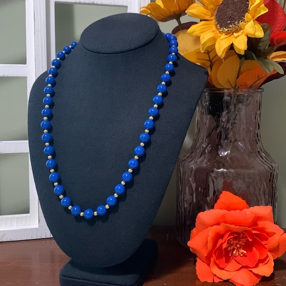 Jewelry | Monet Branded Blue And Gold Tone Variegated Plastic Sphere ...